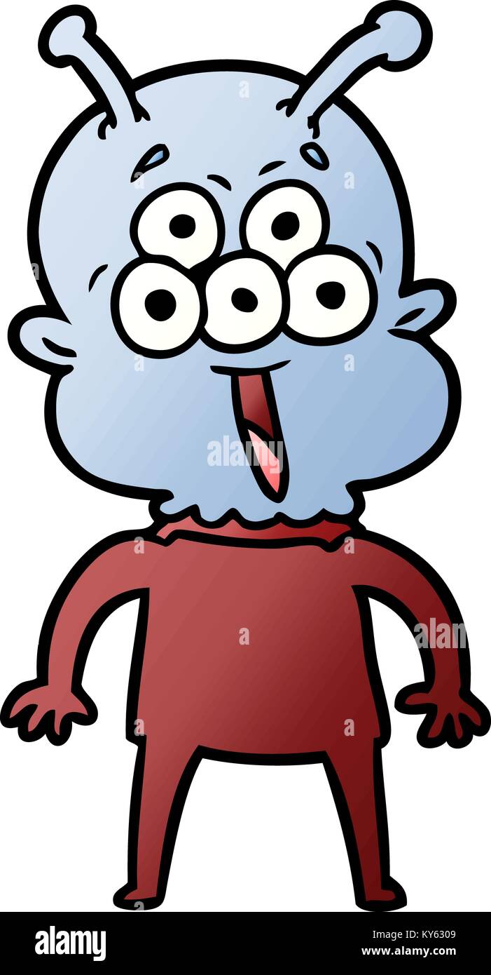 happy cartoon alien Stock Vector Image & Art - Alamy