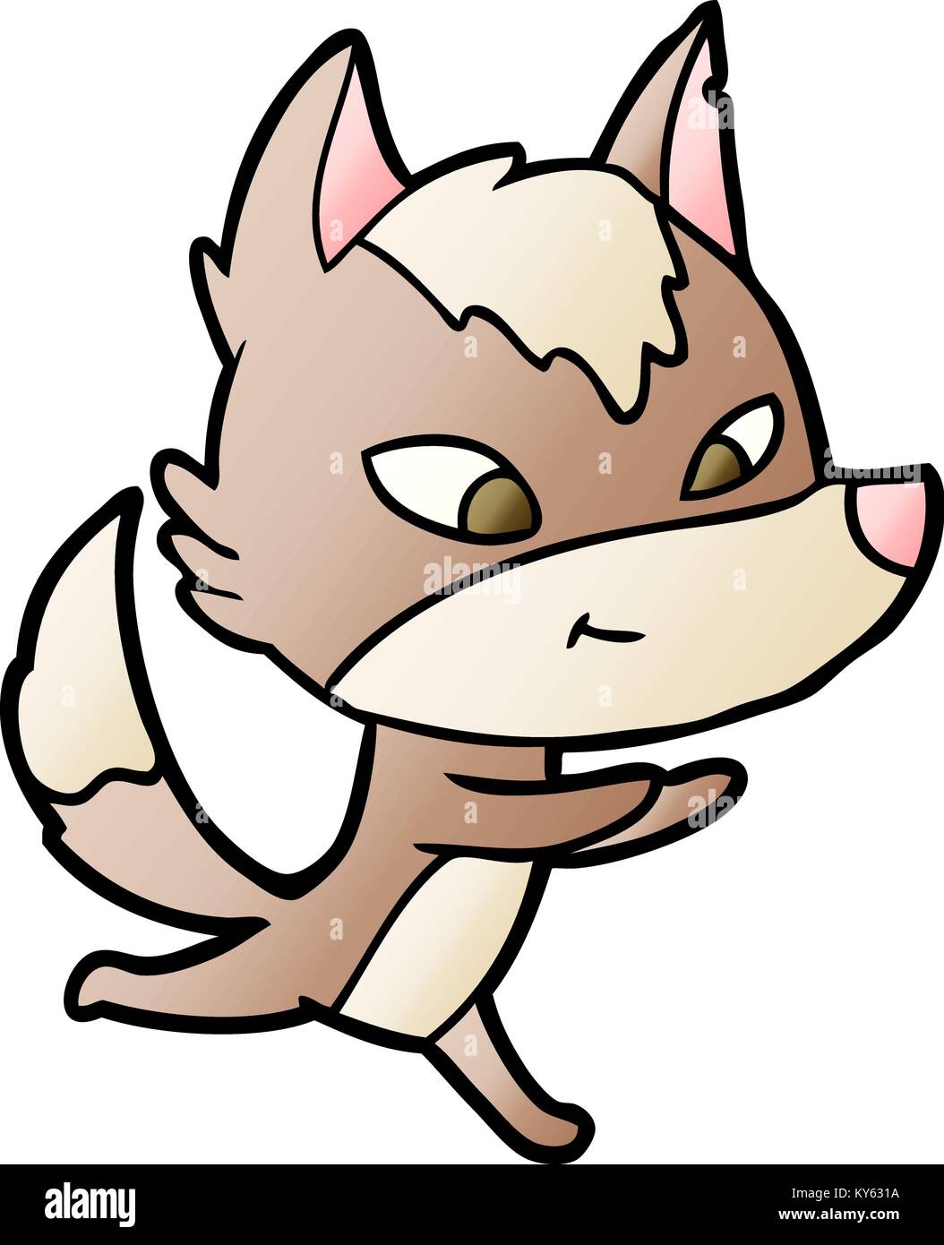 friendly cartoon wolf running Stock Vector Image & Art - Alamy