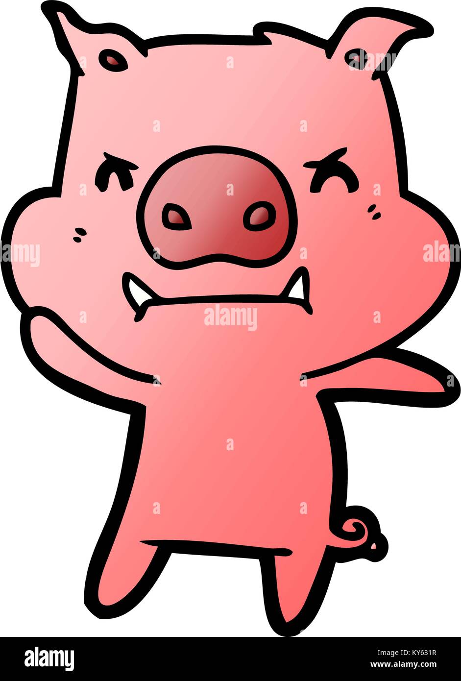 angry cartoon pig Stock Vector Image & Art - Alamy