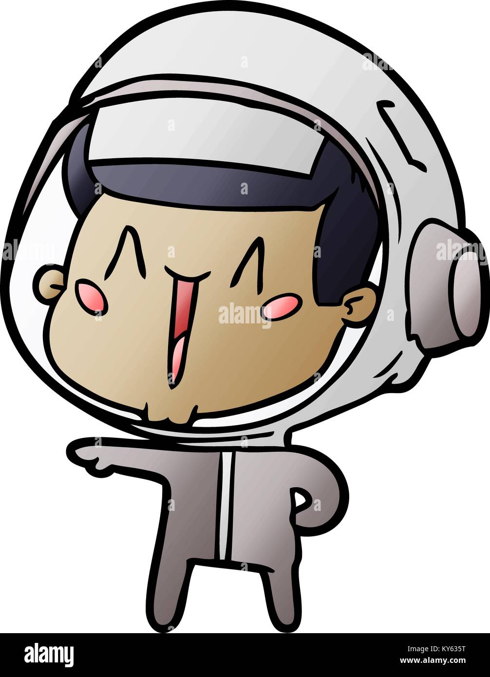 happy cartoon astronaut pointing Stock Vector Image & Art - Alamy