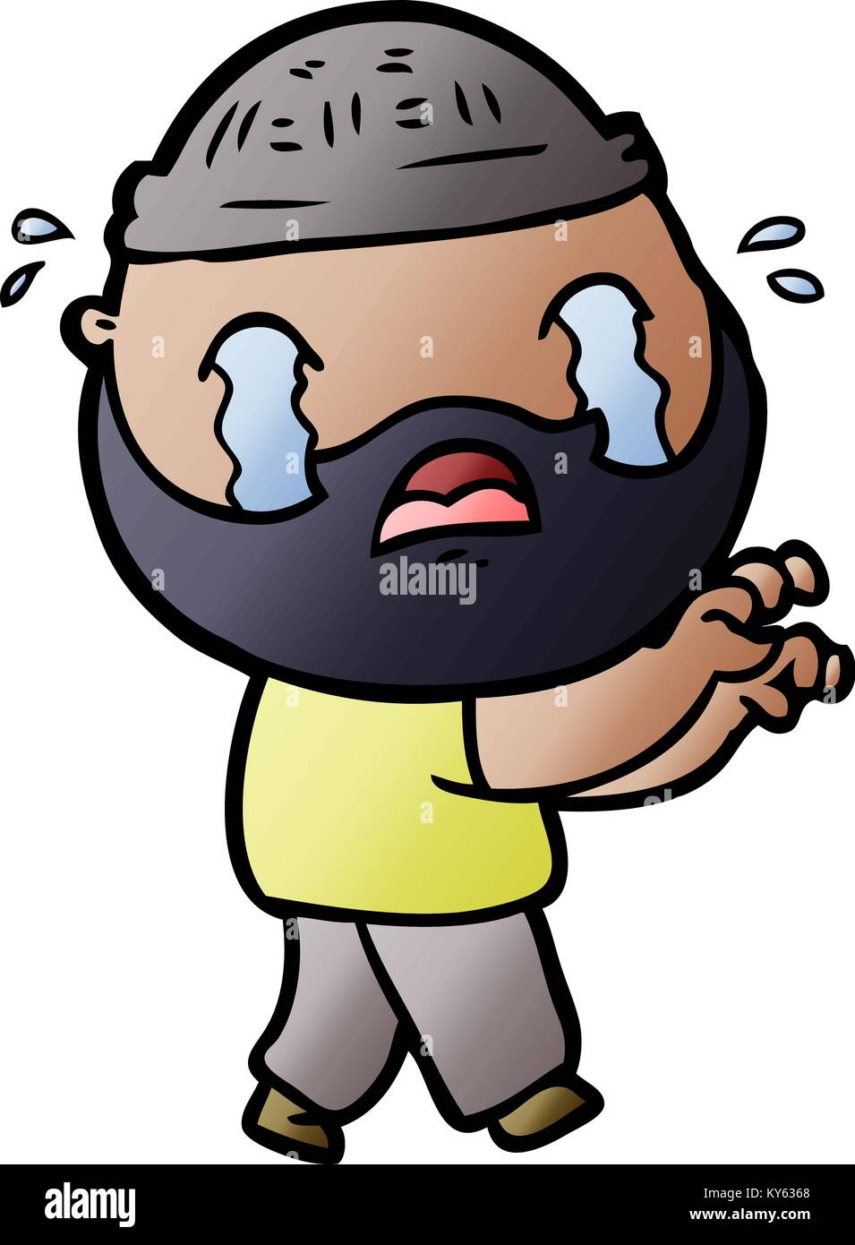 cartoon bearded man crying Stock Vector Image & Art - Alamy
