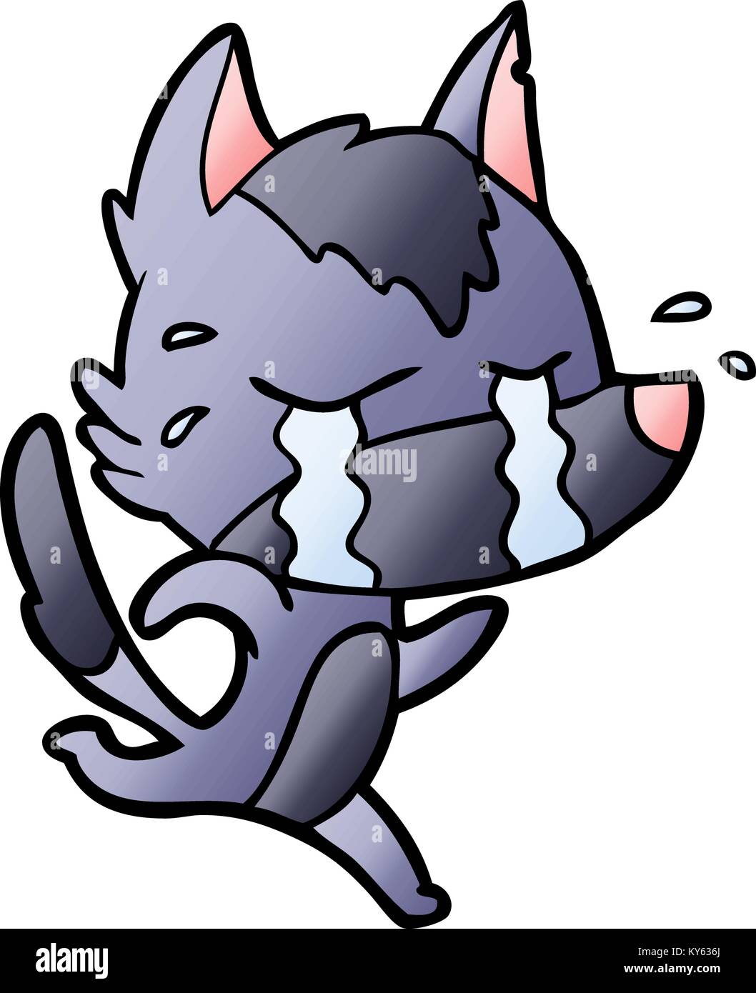 cartoon crying wolf Stock Vector Image & Art - Alamy