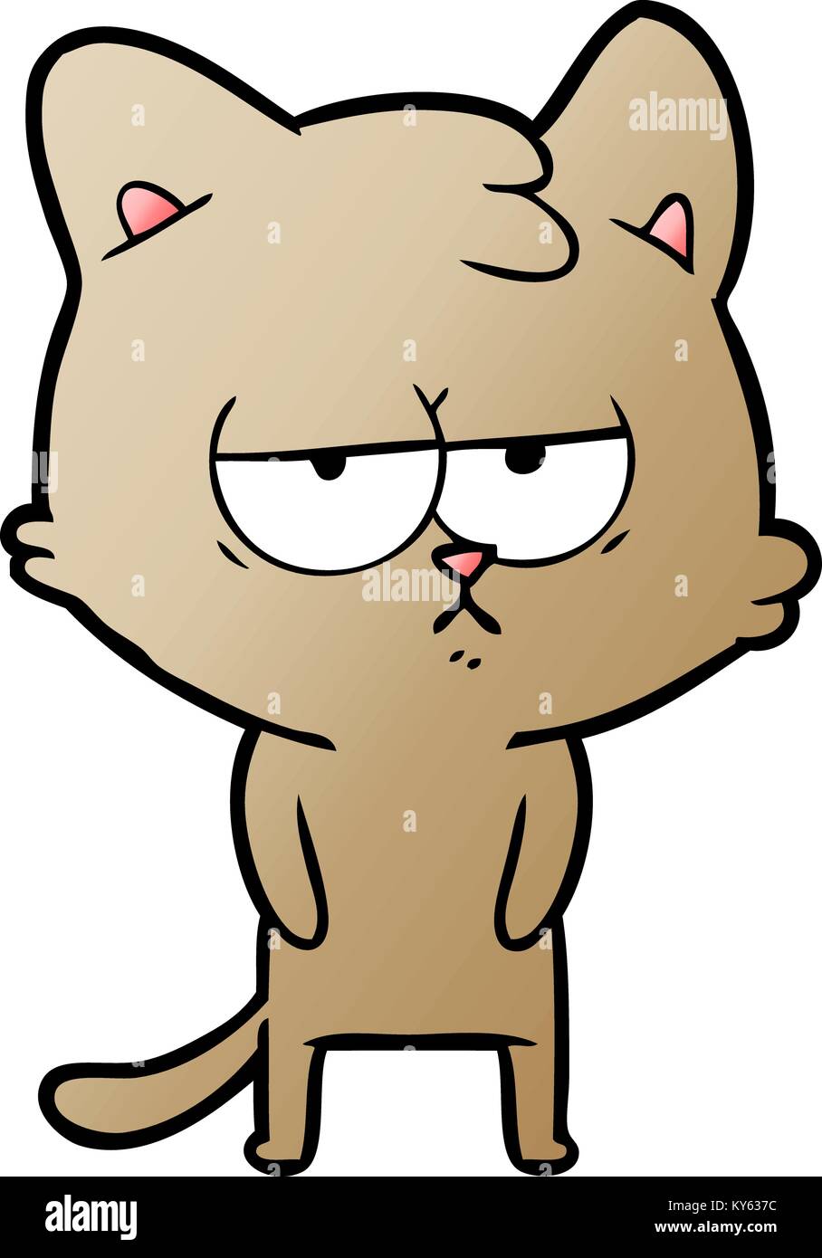 bored cartoon cat Stock Vector Image & Art - Alamy