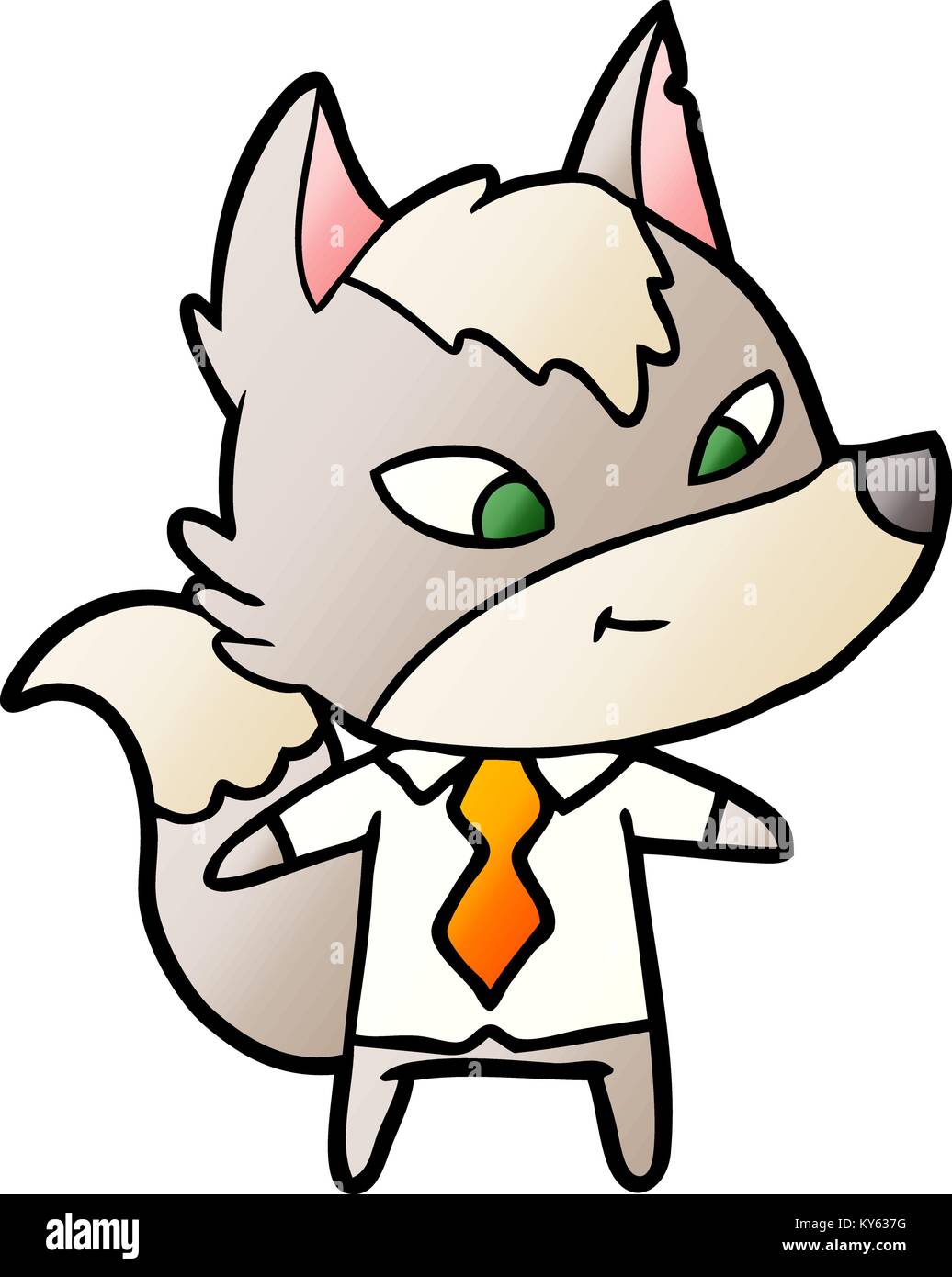 friendly cartoon wolf manager Stock Vector Image & Art - Alamy