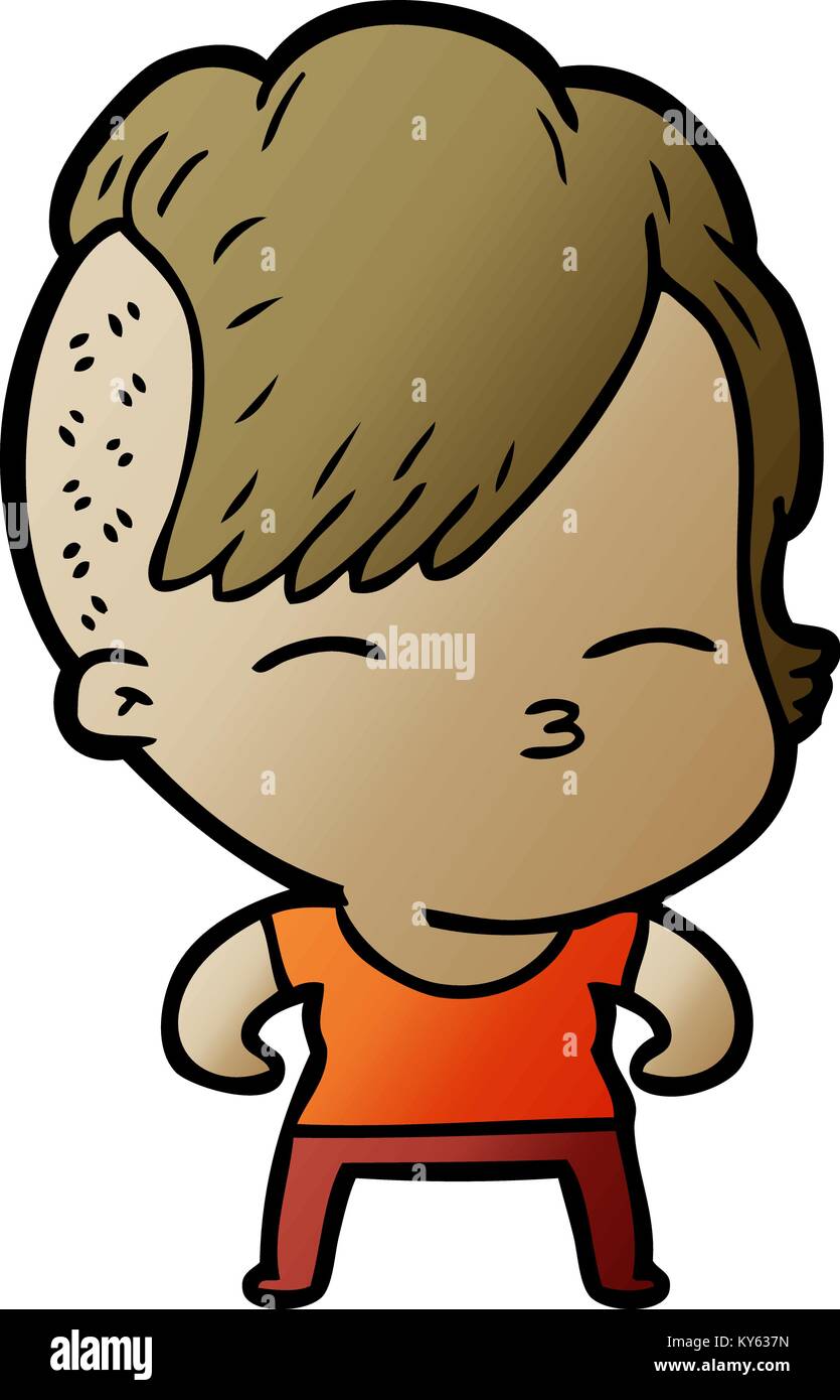 cartoon girl muscle posing Stock Vector Image & Art - Alamy