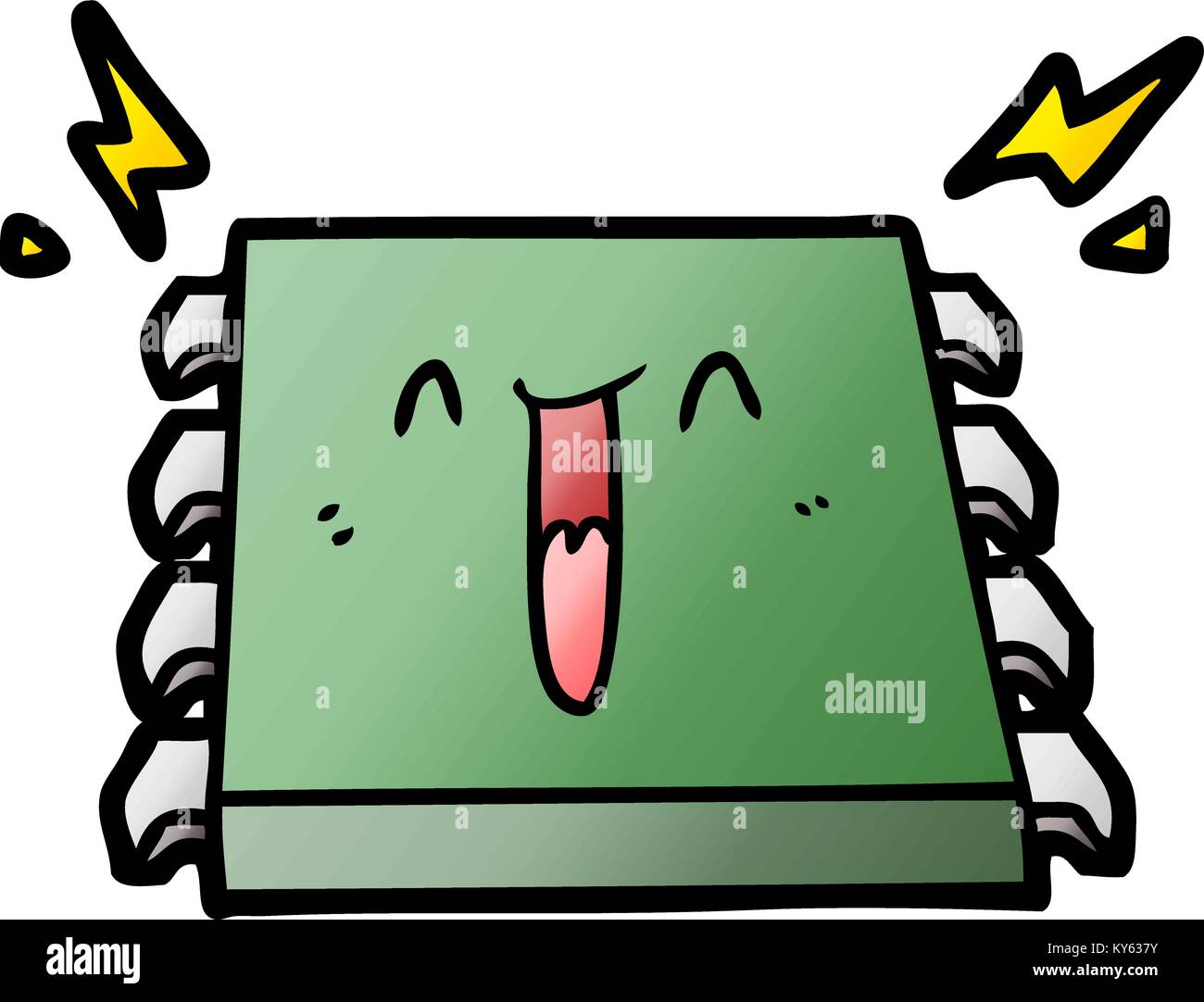 happy computer chip cartoon Stock Vector Image & Art - Alamy