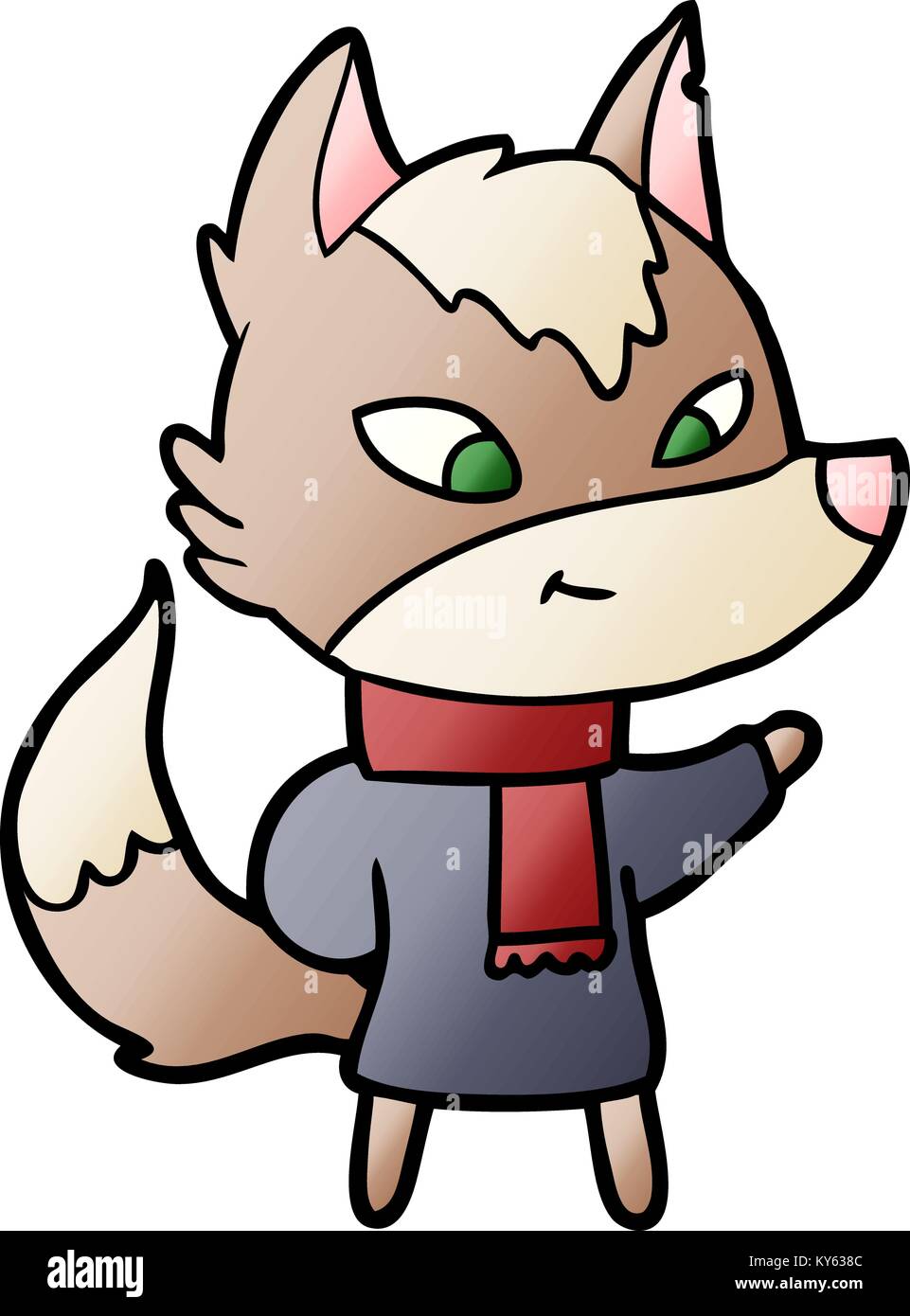 friendly cartoon wolf Stock Vector Image & Art - Alamy