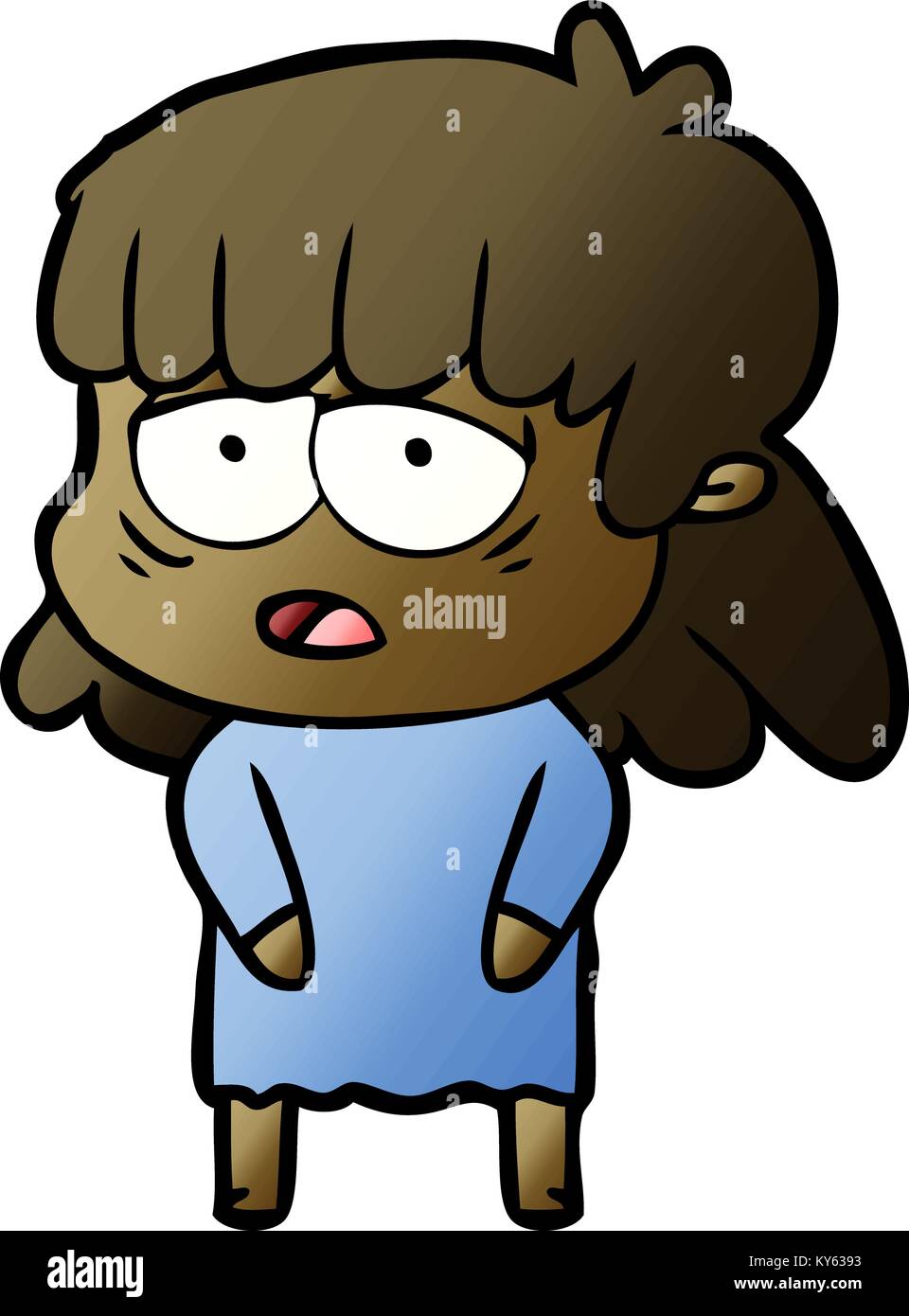 cartoon tired woman Stock Vector Image & Art - Alamy
