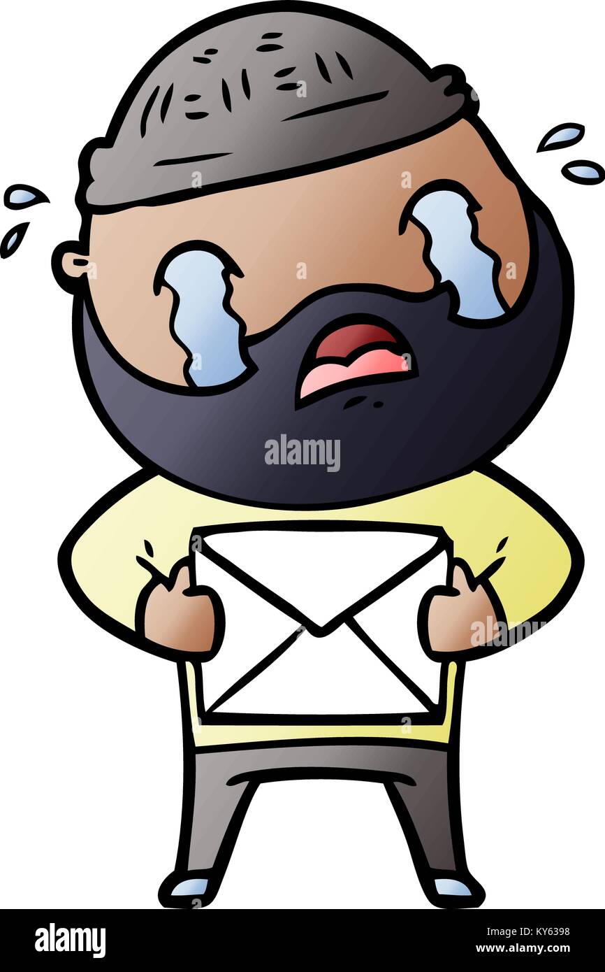 cartoon bearded man crying Stock Vector Image & Art - Alamy