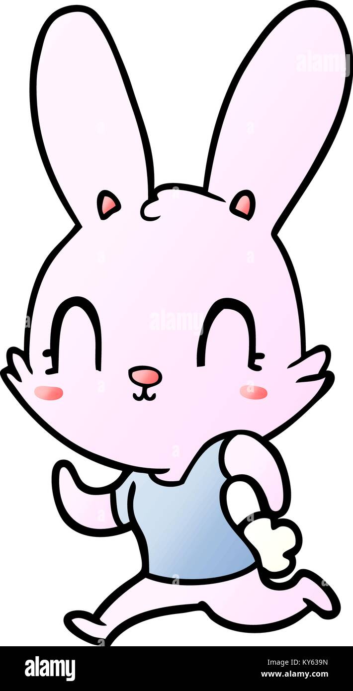 cute cartoon rabbit running Stock Vector Image & Art - Alamy