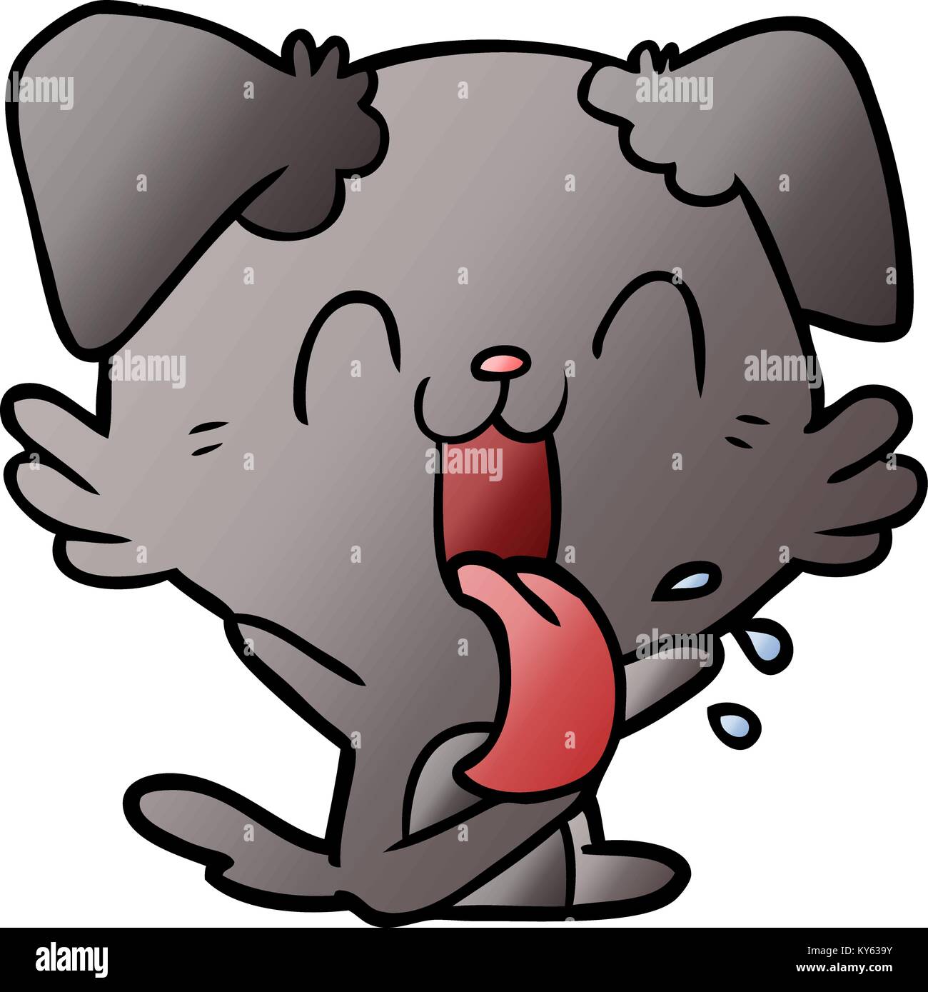 cartoon panting dog sitting Stock Vector Image & Art - Alamy