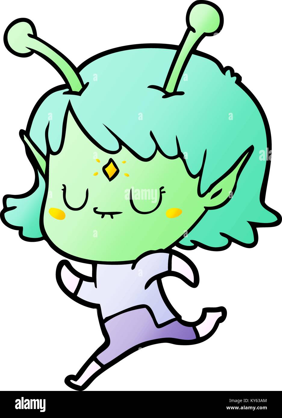 cartoon alien girl Stock Vector Image & Art - Alamy