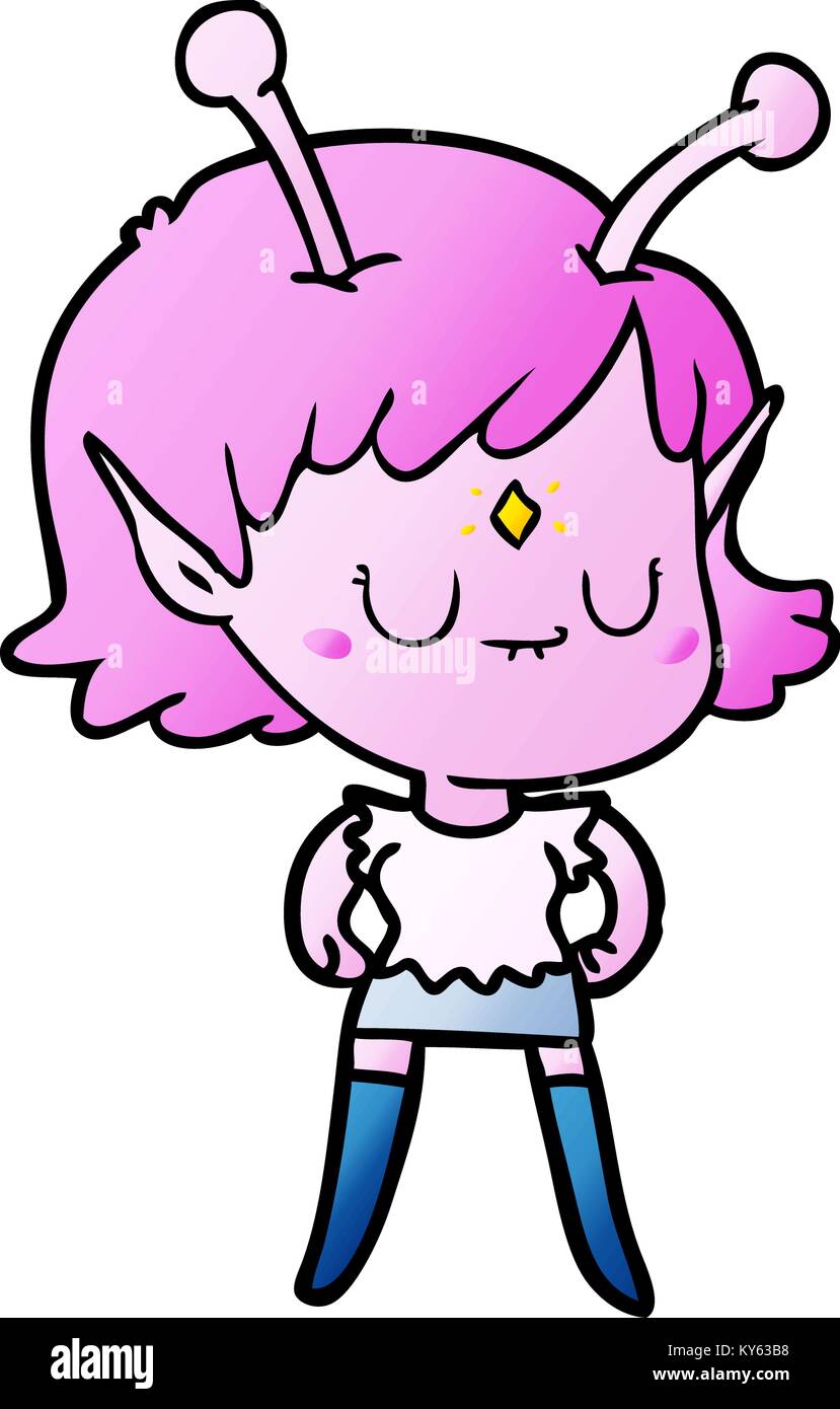 cartoon alien girl Stock Vector Image & Art - Alamy