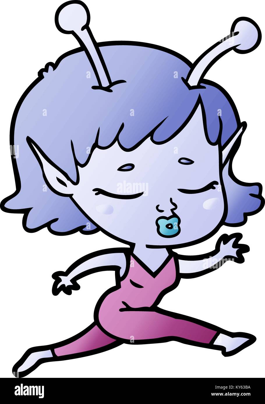 cute alien girl cartoon Stock Vector Image & Art - Alamy