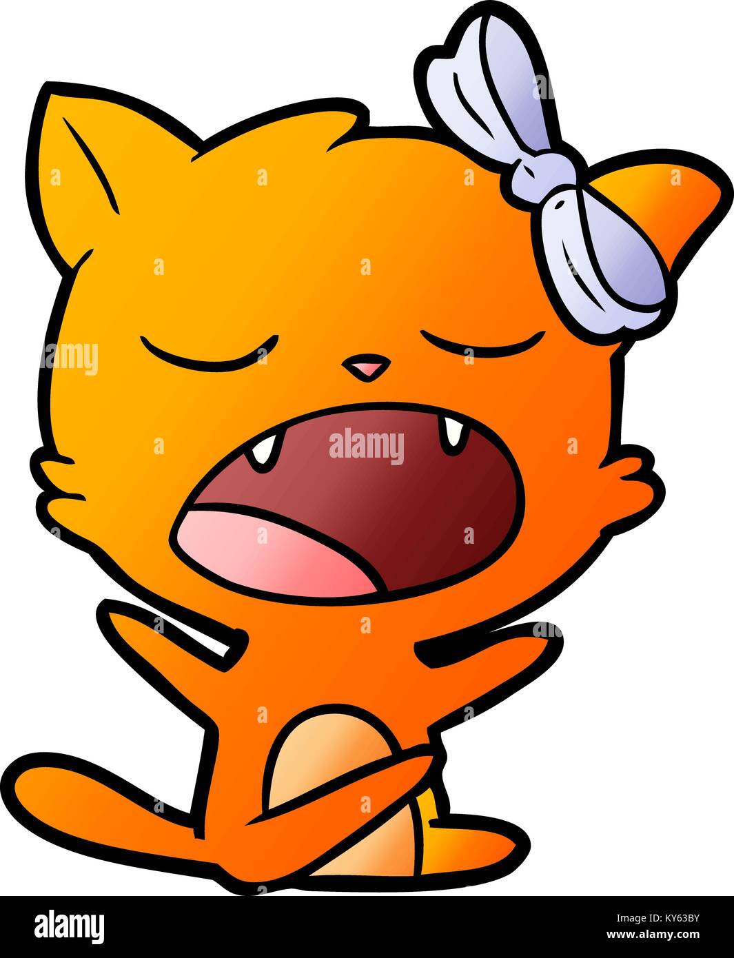 cartoon yawning cat Stock Vector Image & Art - Alamy