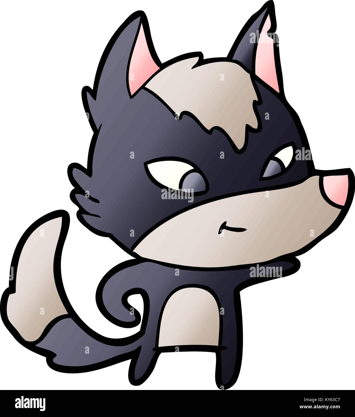 friendly cartoon wolf Stock Vector Image & Art - Alamy