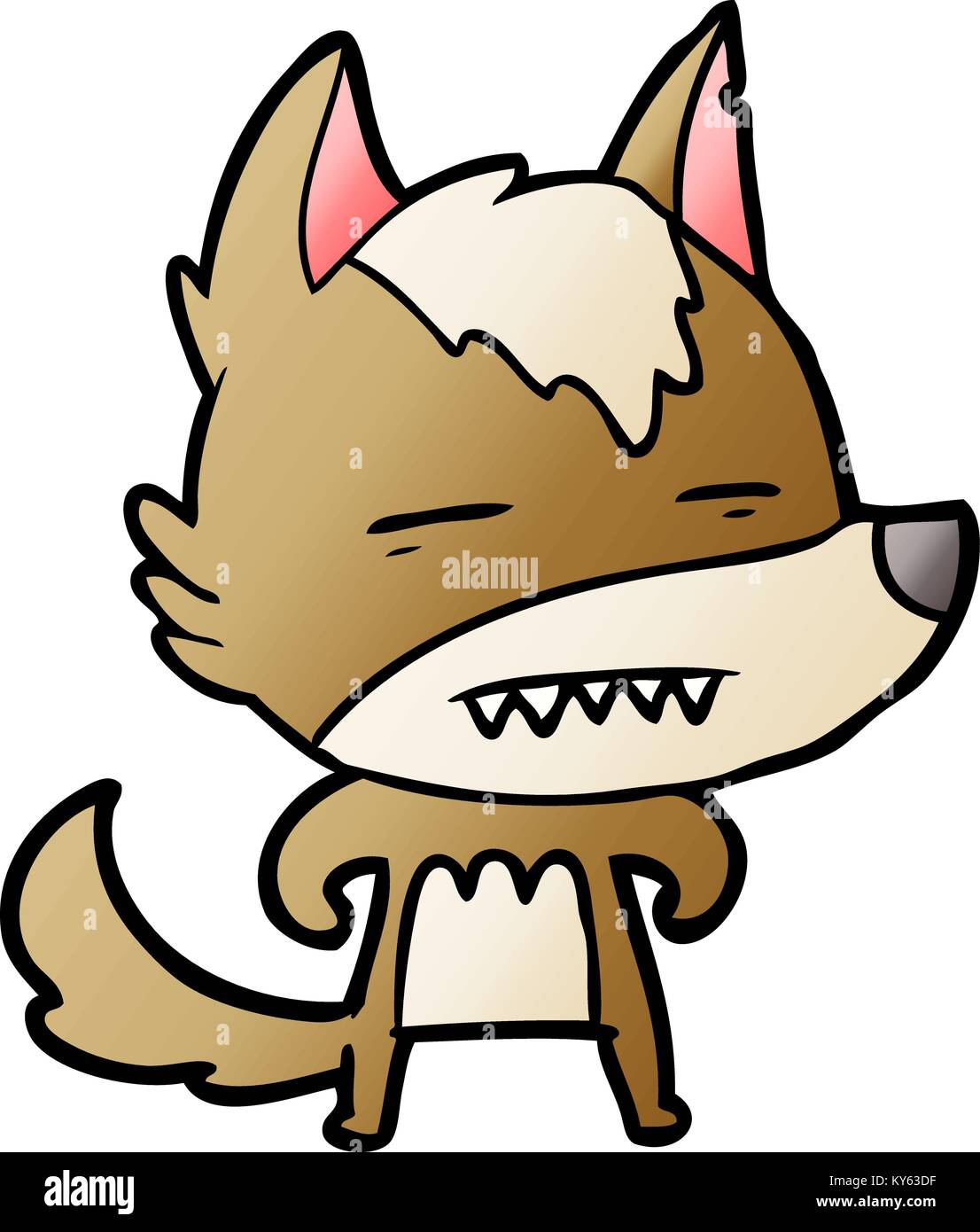 cartoon wolf showing teeth Stock Vector Image & Art - Alamy
