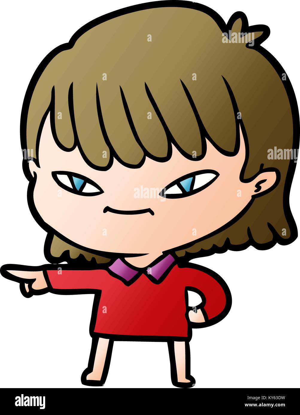 cartoon pointing woman Stock Vector Image & Art - Alamy