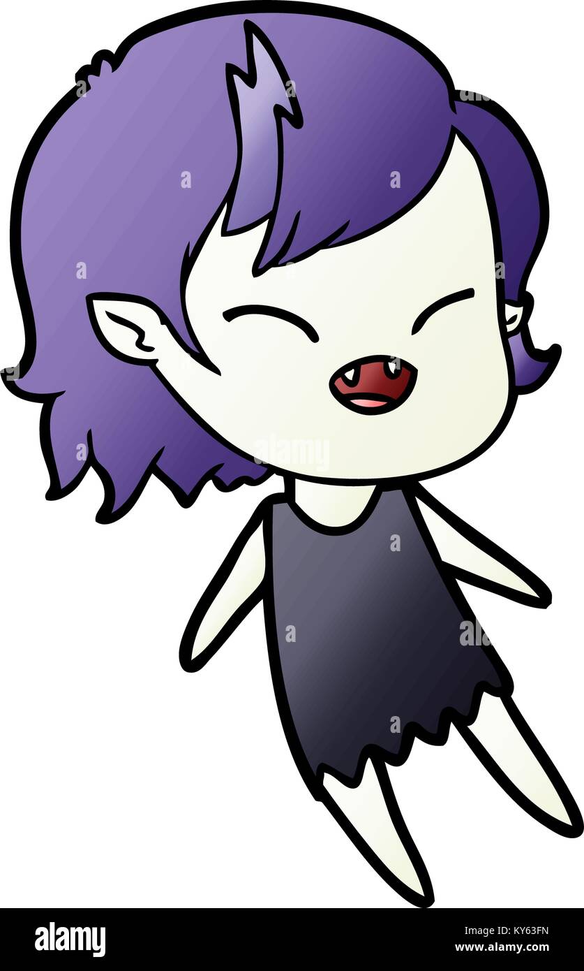 cartoon laughing vampire girl floating Stock Vector Image & Art - Alamy