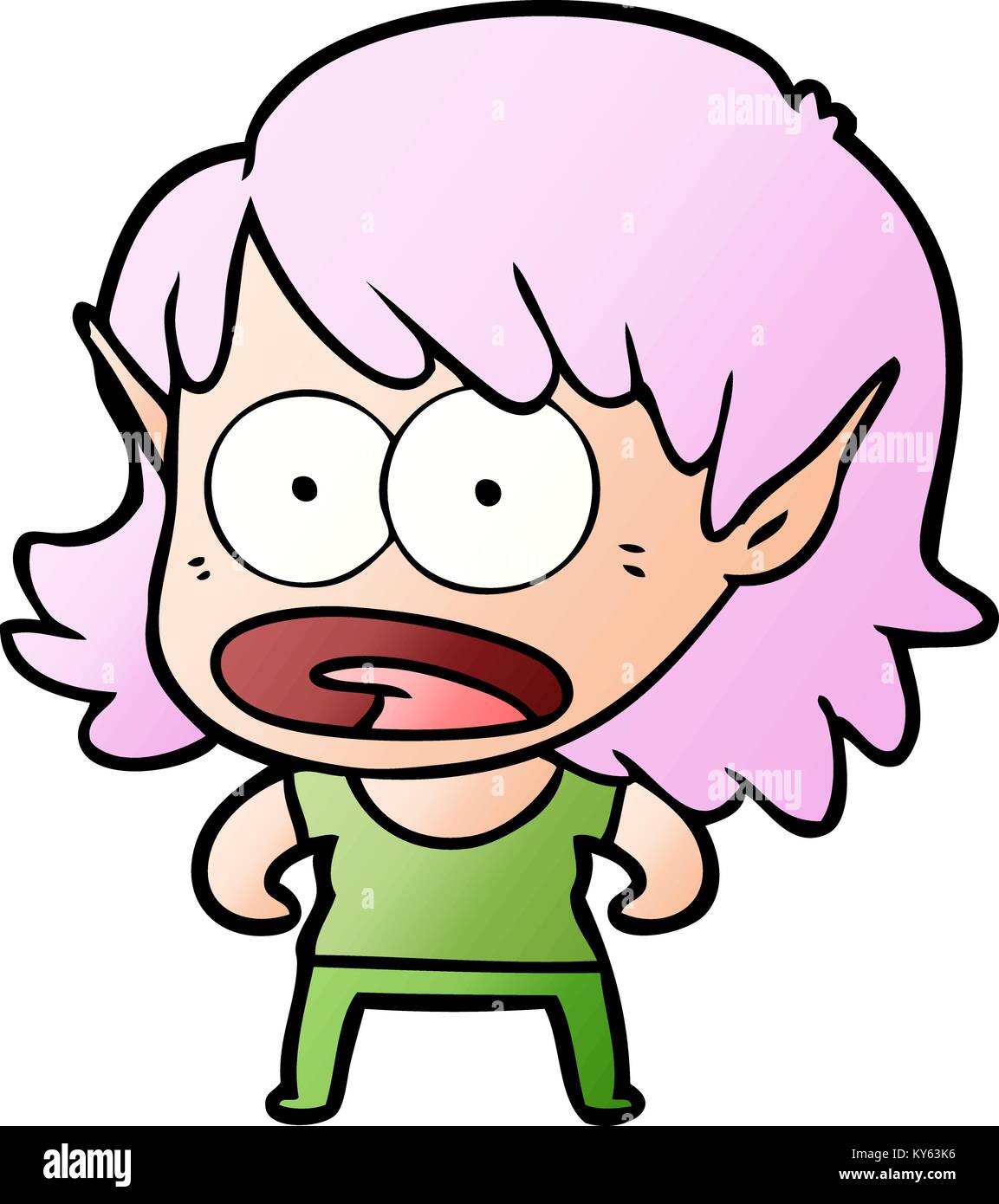 cartoon shocked elf girl Stock Vector Image & Art - Alamy