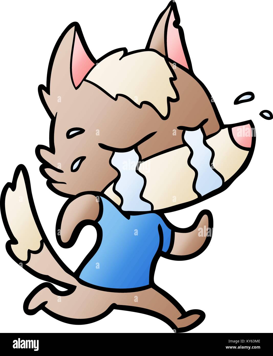 cartoon crying wolf running away Stock Vector Image & Art - Alamy