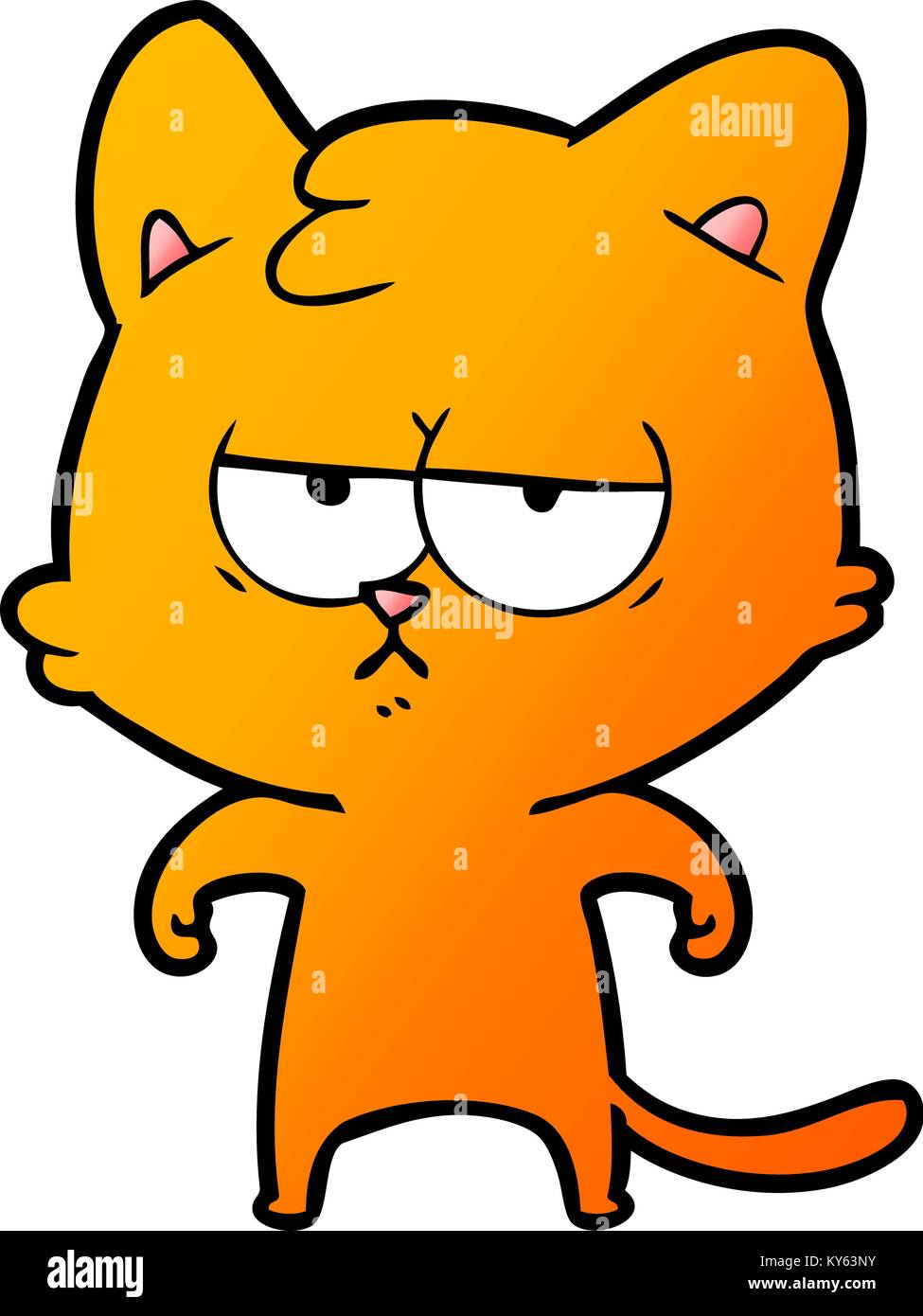 bored cartoon cat Stock Vector Image & Art - Alamy