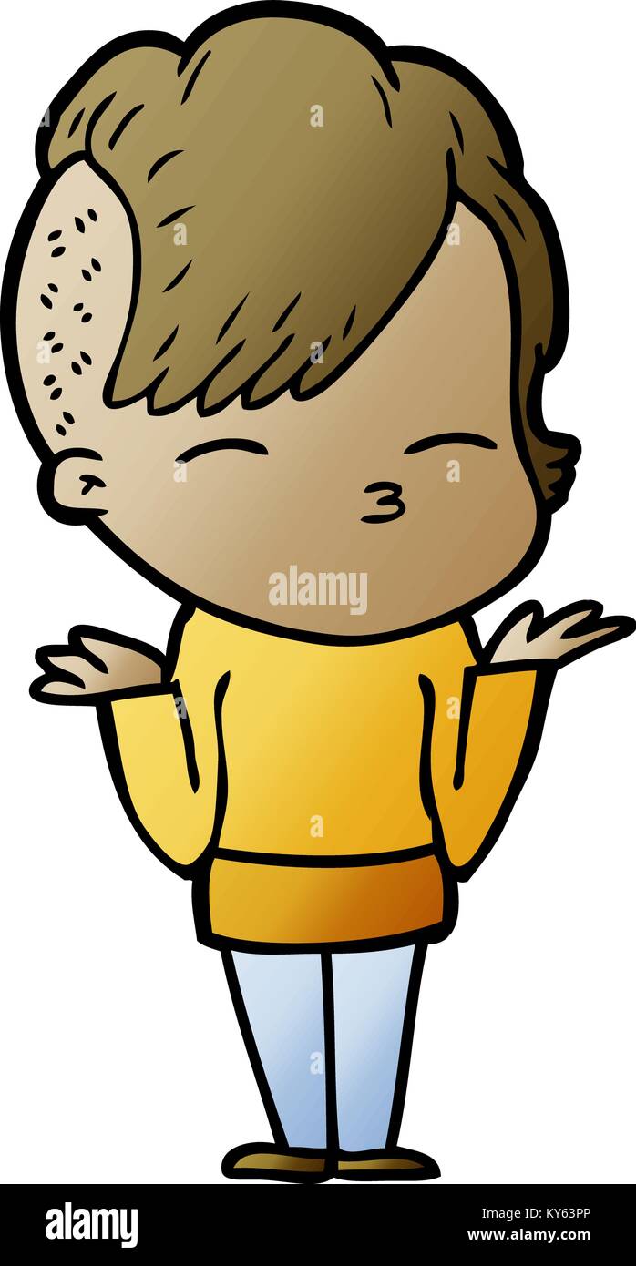 cartoon girl shrugging shoulders Stock Vector Image & Art - Alamy