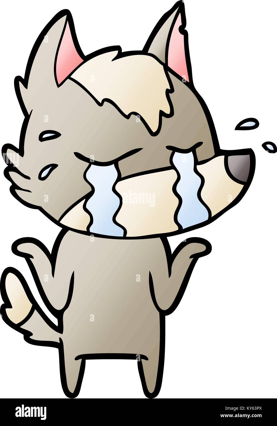 cartoon crying wolf Stock Vector Image & Art - Alamy