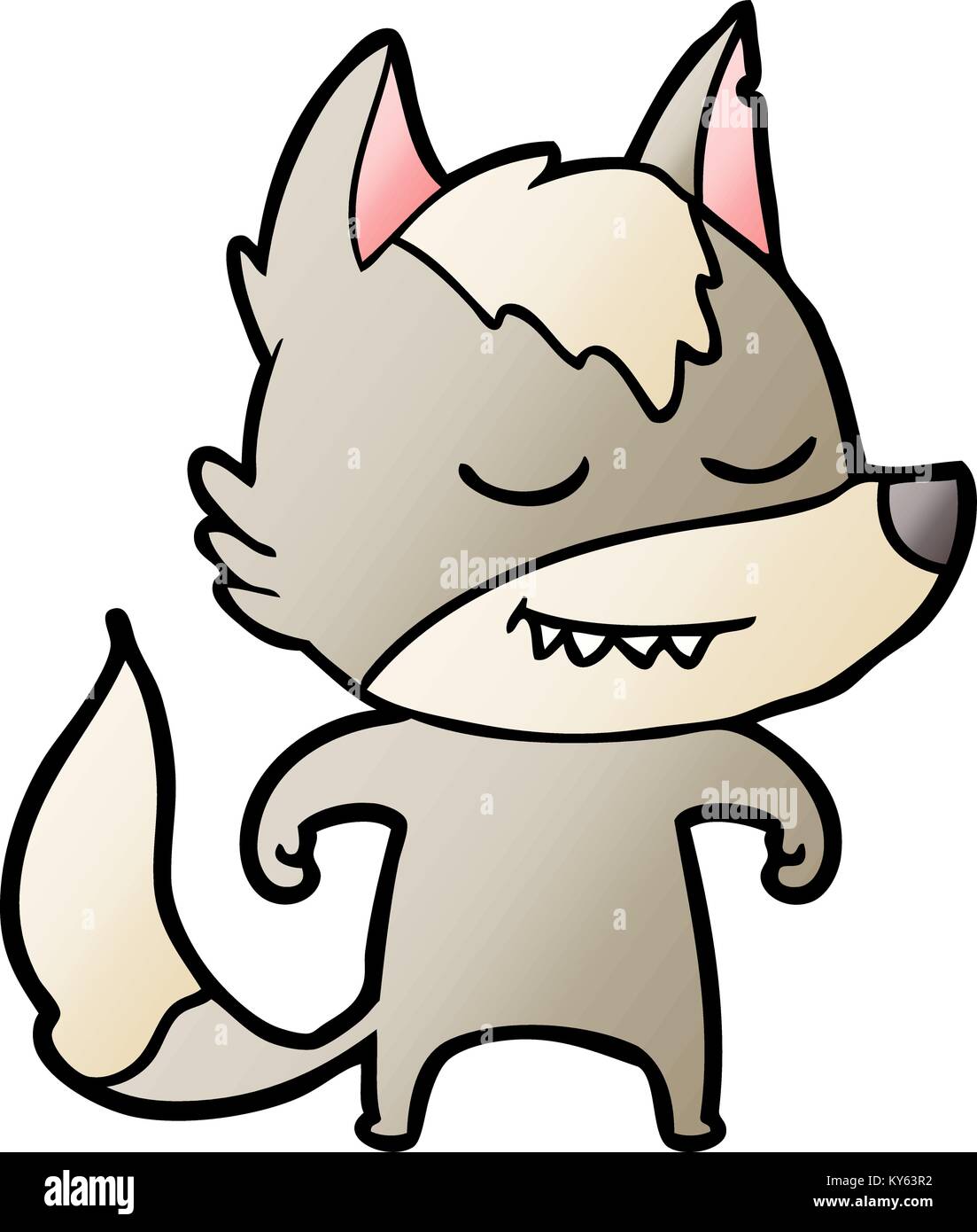 friendly cartoon wolf Stock Vector Image & Art - Alamy