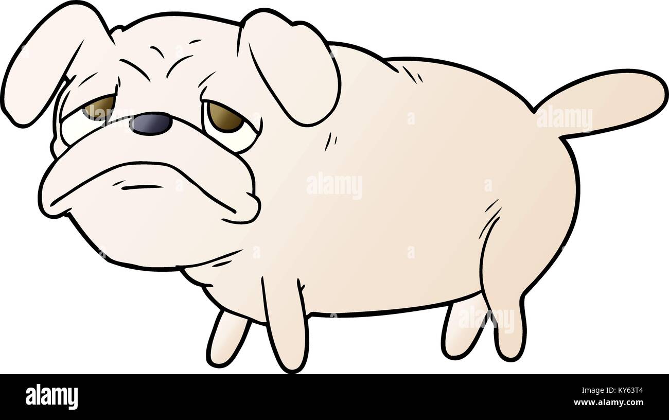 cartoon unhappy pug dog Stock Vector Image & Art - Alamy