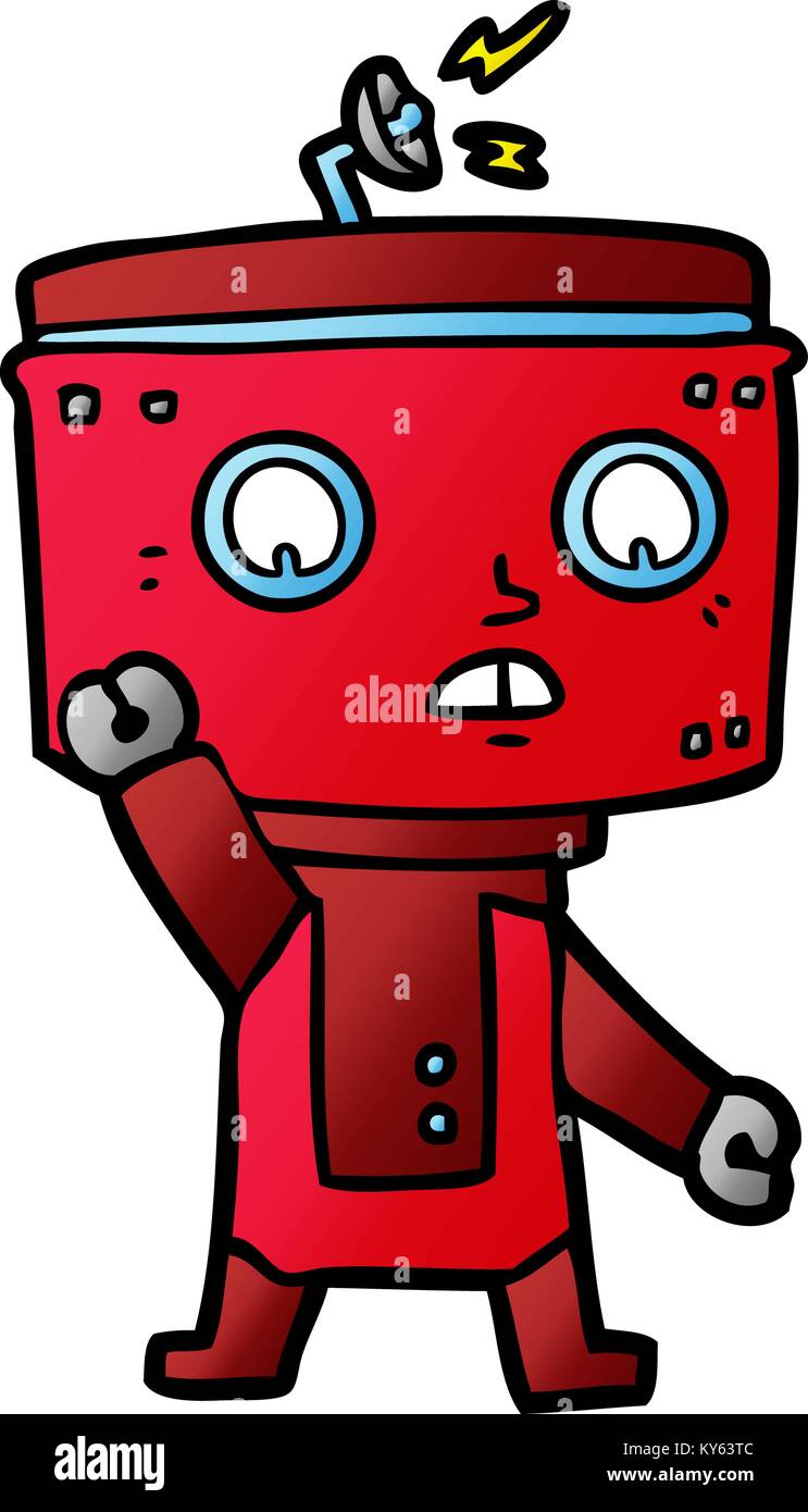 cartoon robot waving Stock Vector Image & Art - Alamy