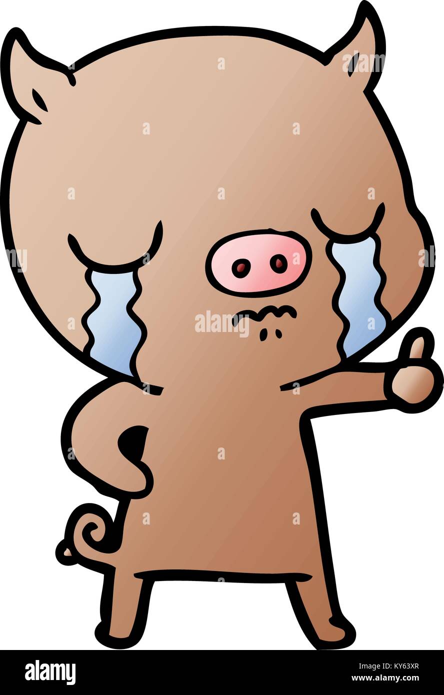 cartoon pig crying Stock Vector Image & Art - Alamy