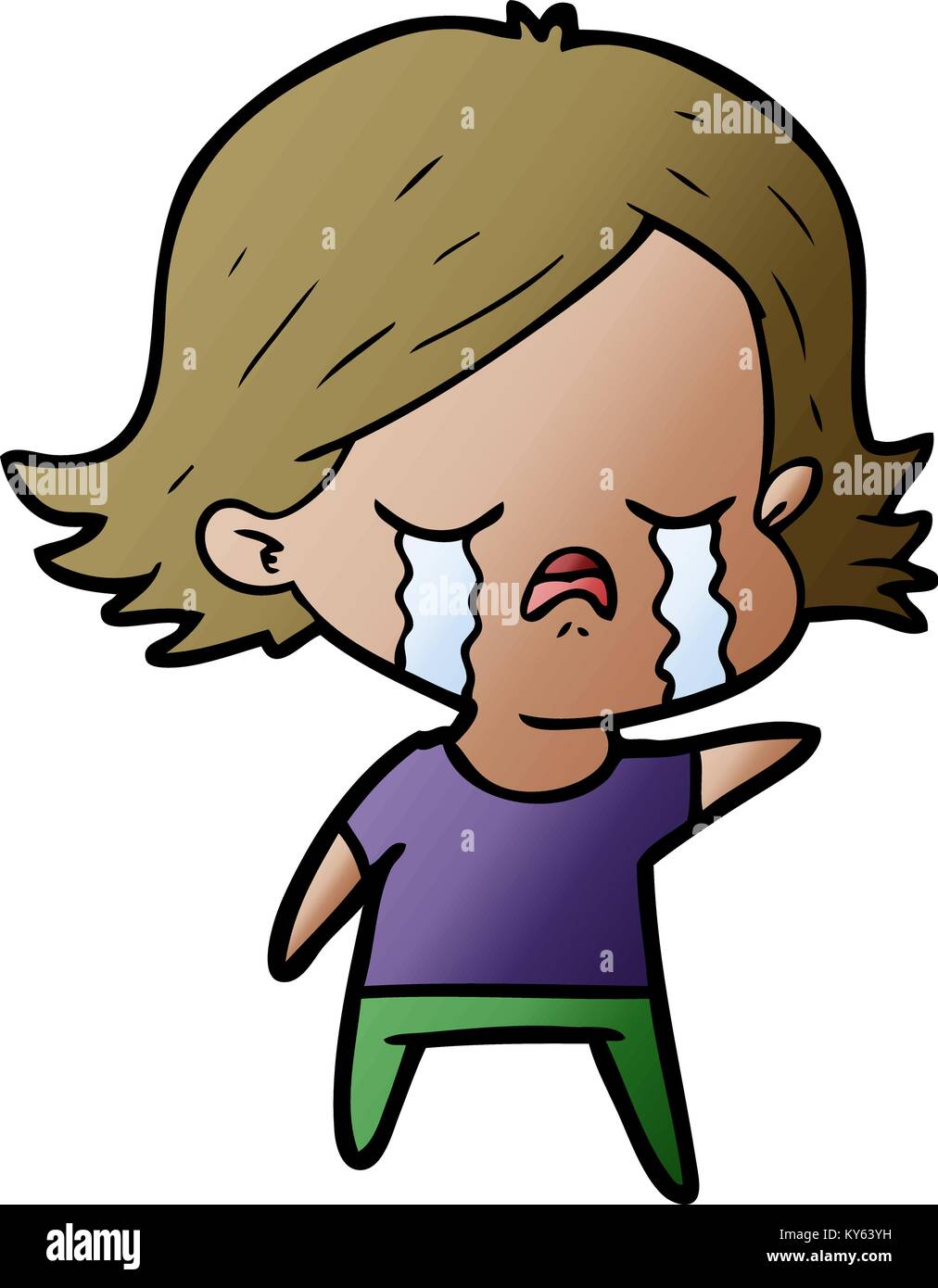 cartoon girl crying Stock Vector Image & Art - Alamy