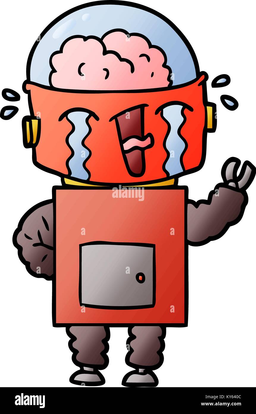 cartoon crying robot Stock Vector Image & Art - Alamy