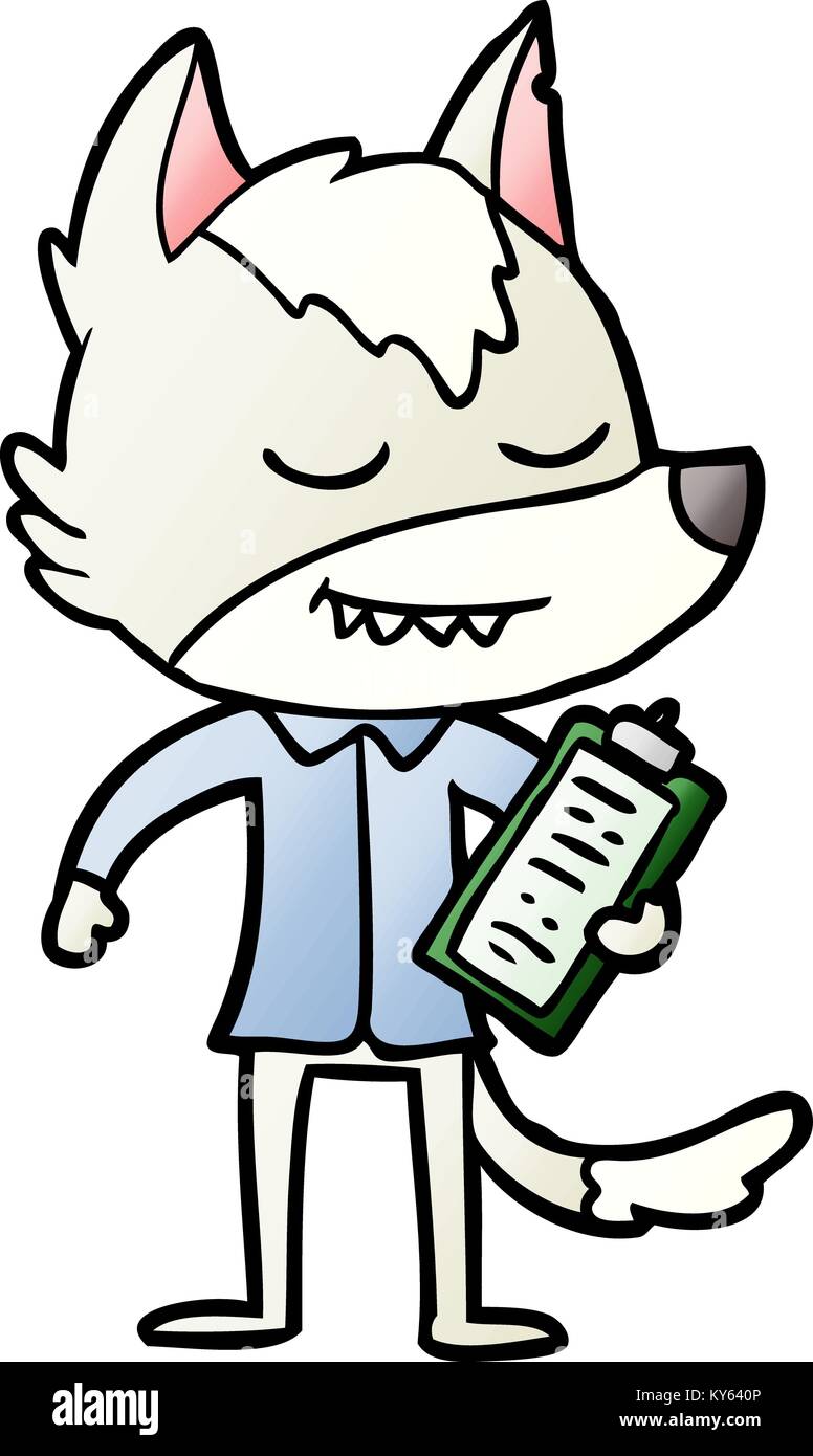 friendly cartoon wolf with notes Stock Vector Image & Art - Alamy