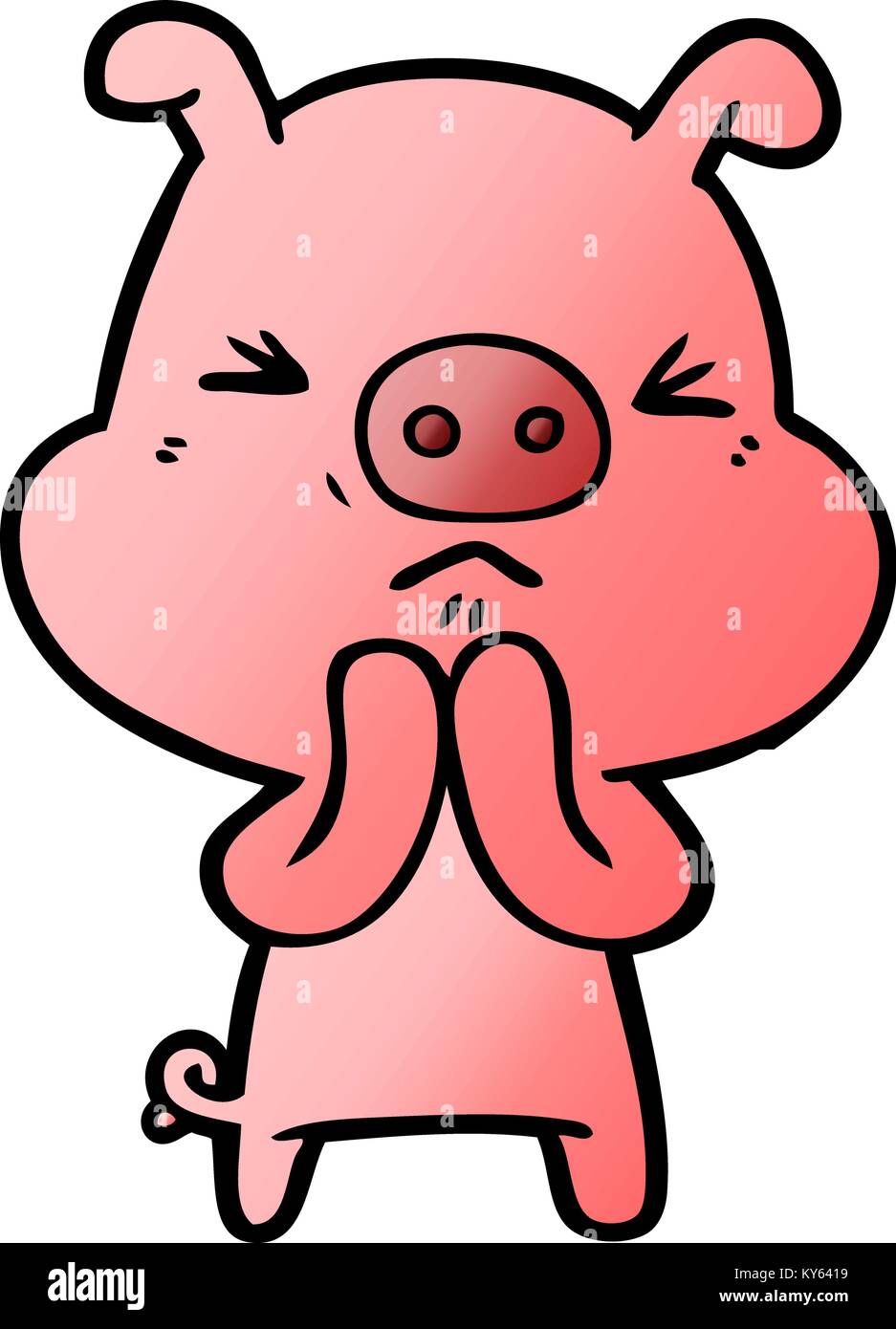 cartoon grumpy pig Stock Vector Image & Art - Alamy