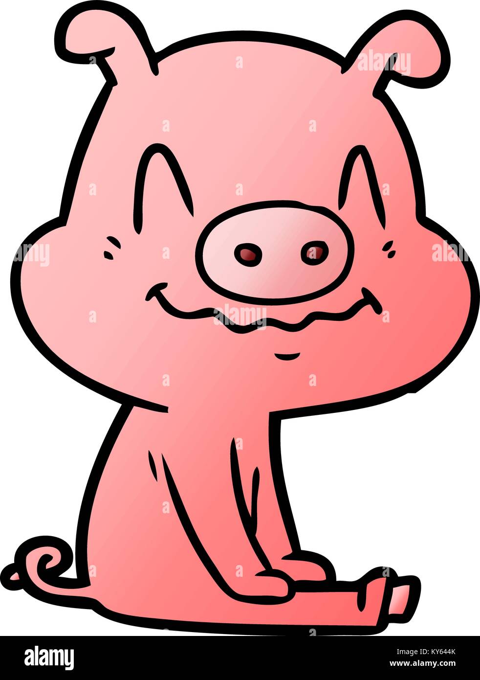 nervous cartoon pig sitting Stock Vector Image & Art - Alamy