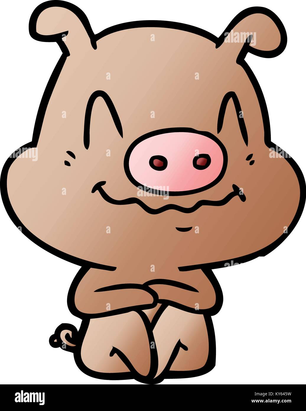 nervous cartoon pig sitting Stock Vector Image & Art - Alamy