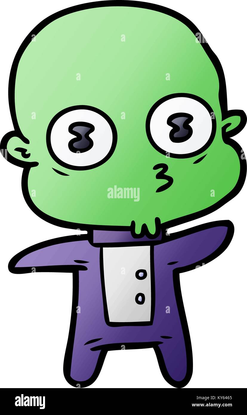 cartoon weird bald spaceman Stock Vector Image & Art - Alamy