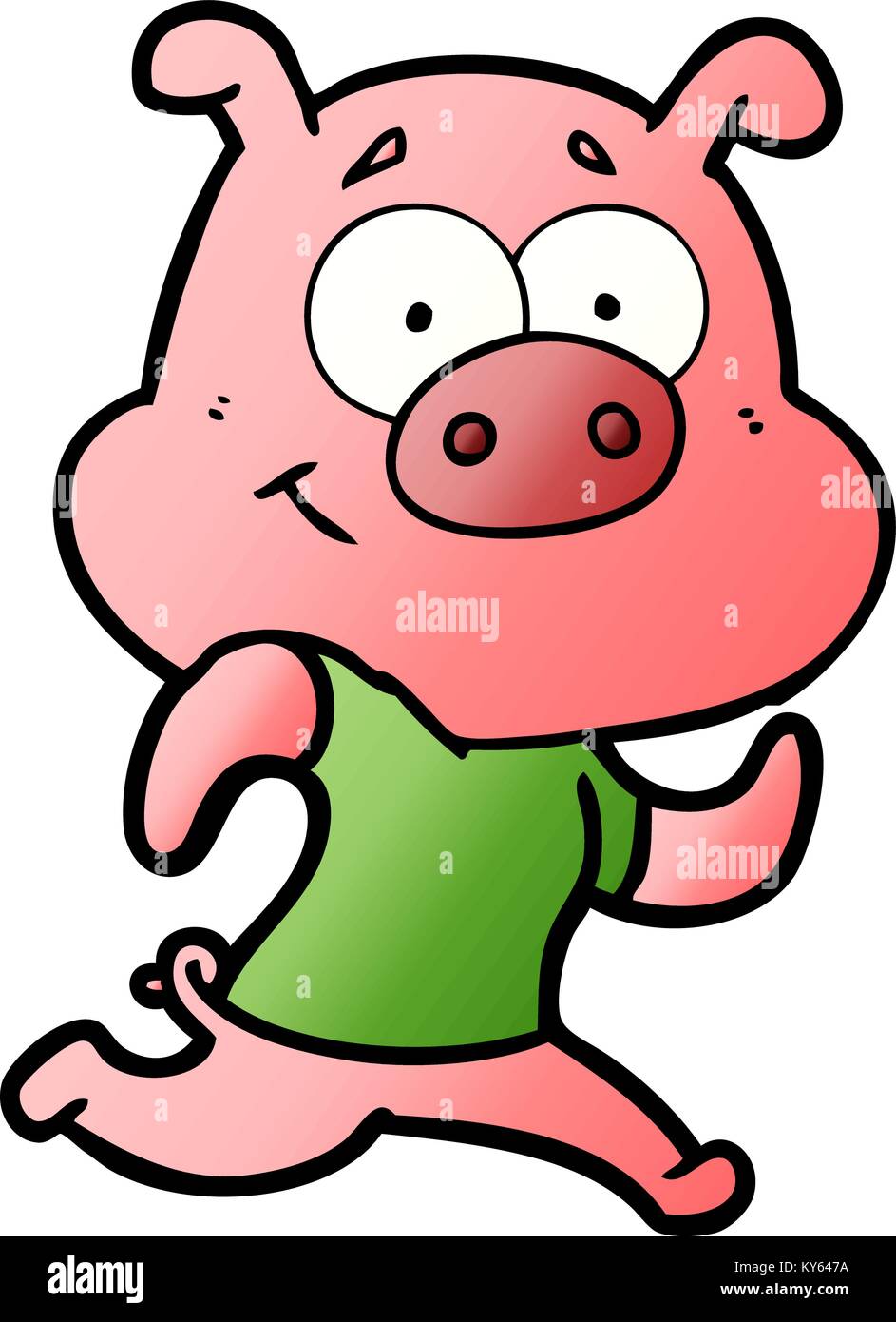 happy cartoon pig running Stock Vector Image & Art - Alamy