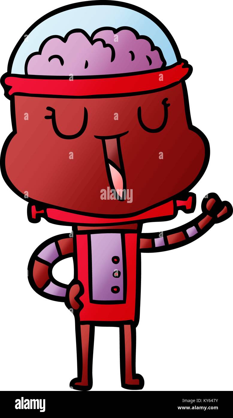 happy cartoon robot Stock Vector Image & Art - Alamy