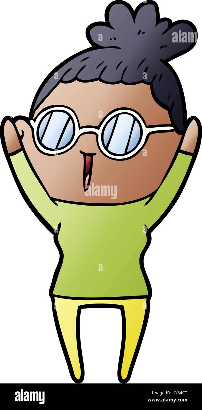 cartoon woman wearing spectacles Stock Vector Image & Art - Alamy