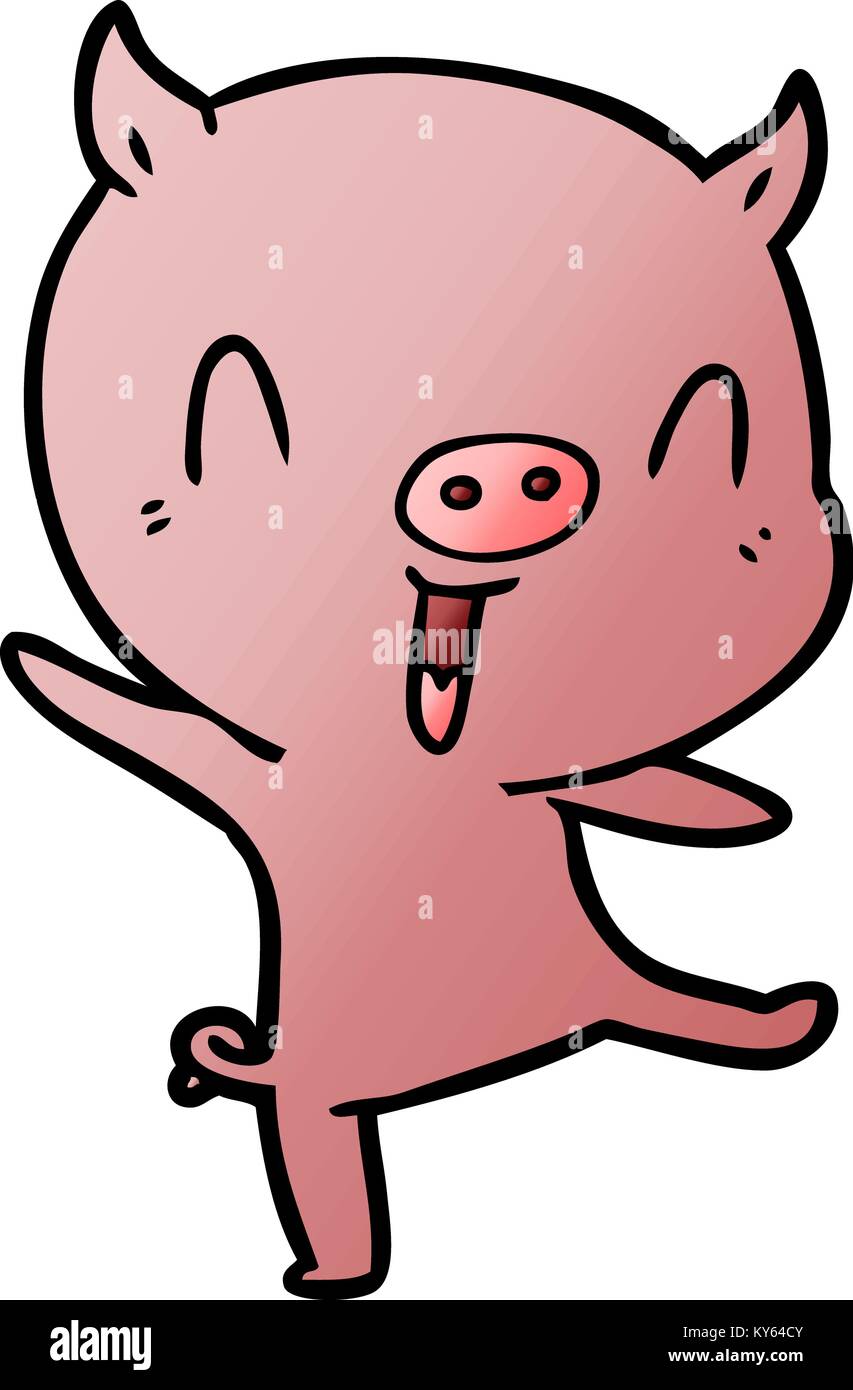 cartoon pig dancing Stock Vector Image & Art - Alamy