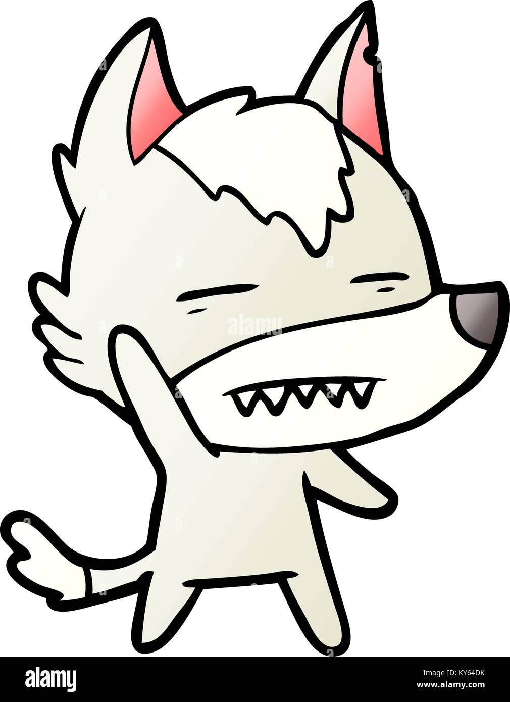 cartoon wolf waving showing teeth Stock Vector Image & Art - Alamy