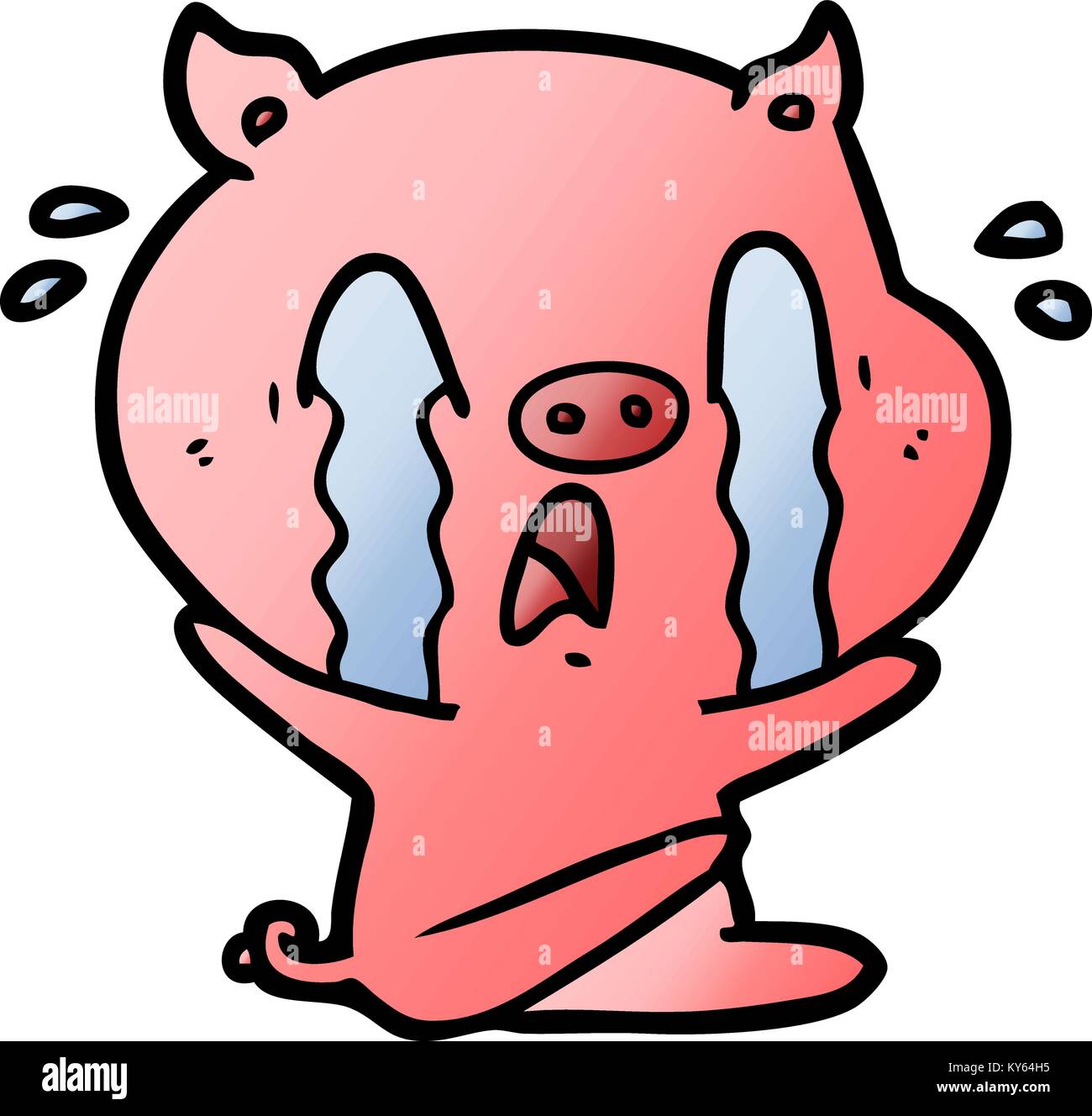 crying pig cartoon Stock Vector Image & Art - Alamy