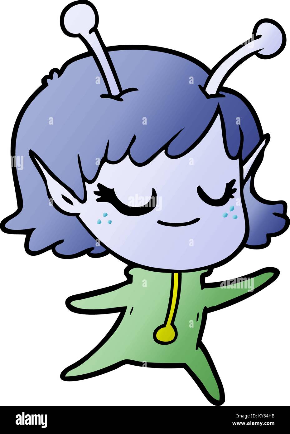 smiling alien girl cartoon Stock Vector Image & Art - Alamy
