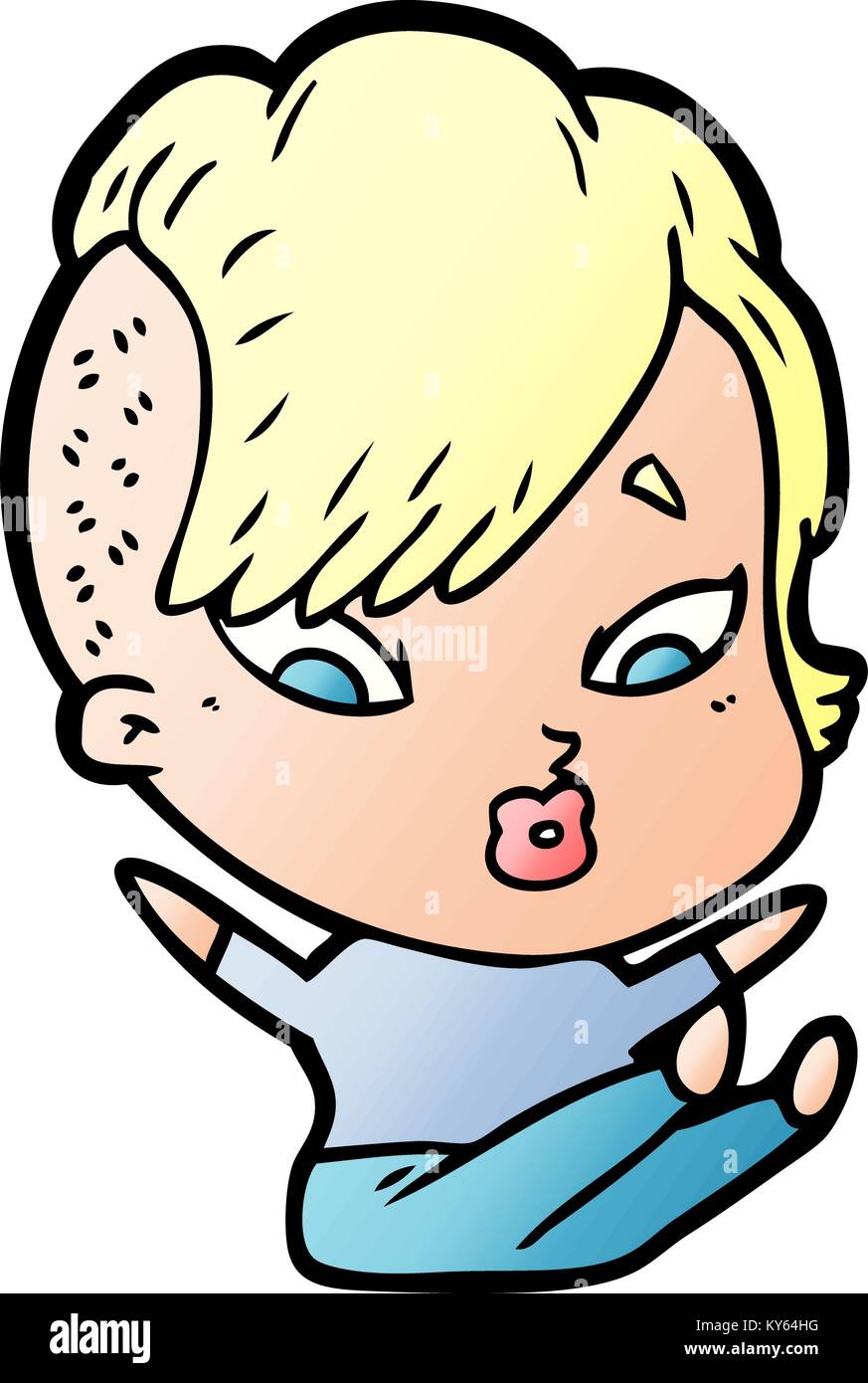 cartoon surprised girl falling over Stock Vector Image & Art - Alamy