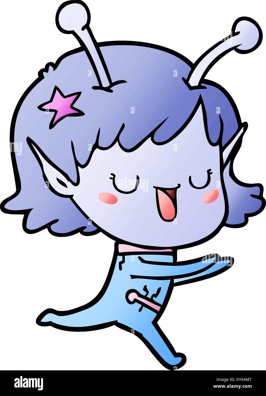 Cartoon happy alien girl hi-res stock photography and images - Alamy