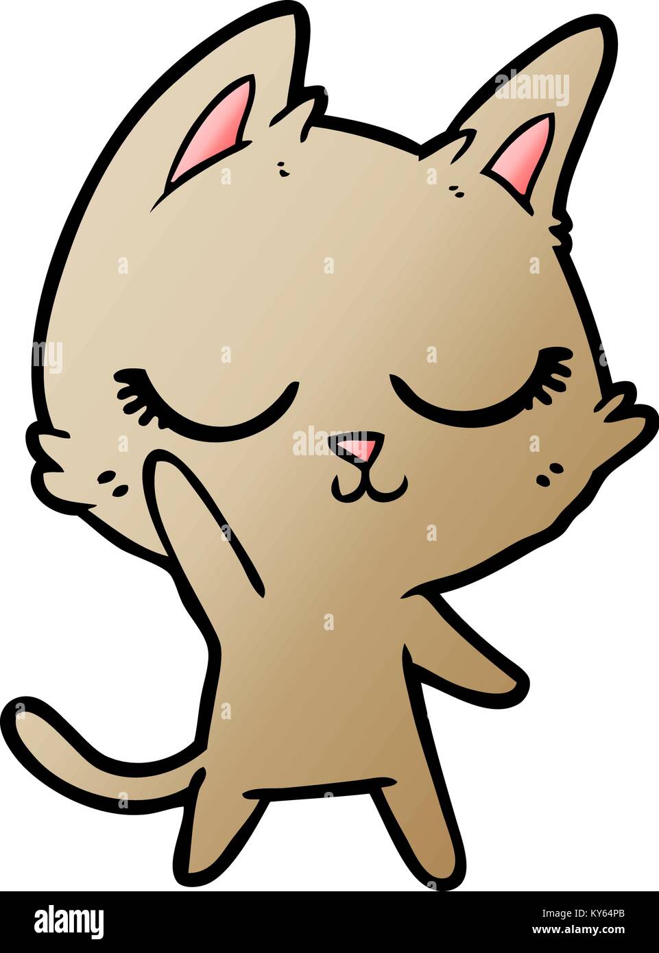 calm cartoon cat Stock Vector Image & Art - Alamy
