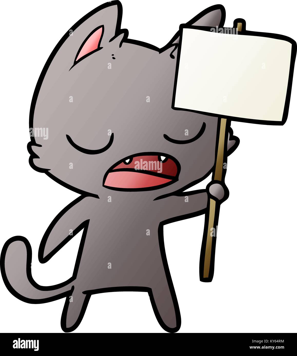 talking cat cartoon with placard Stock Vector Image & Art - Alamy